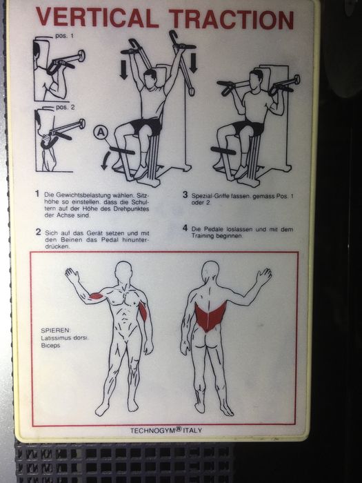 Technogym isotonic vertical traction plecy z gory silownia obciazenie ...