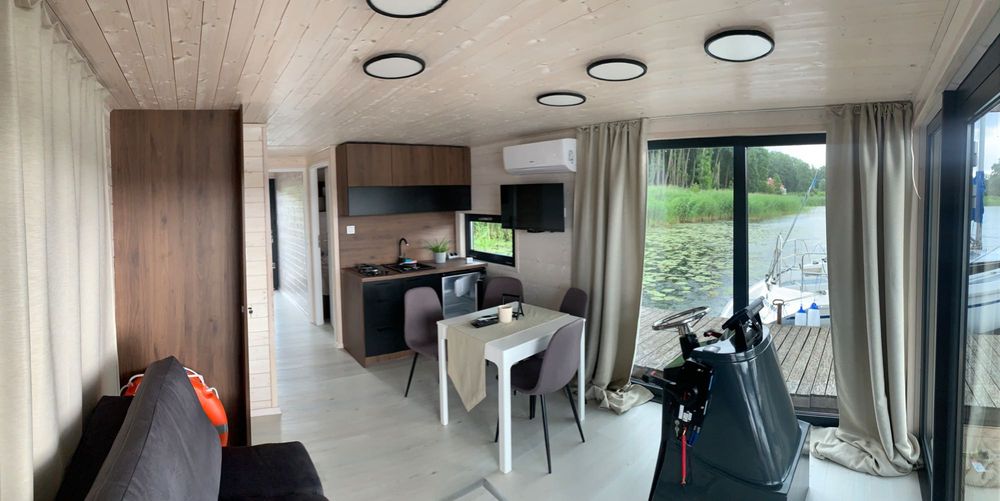 NOWY houseboat 12x4 nowoczesna łódź mieszkalna Celbowo • OLX.pl