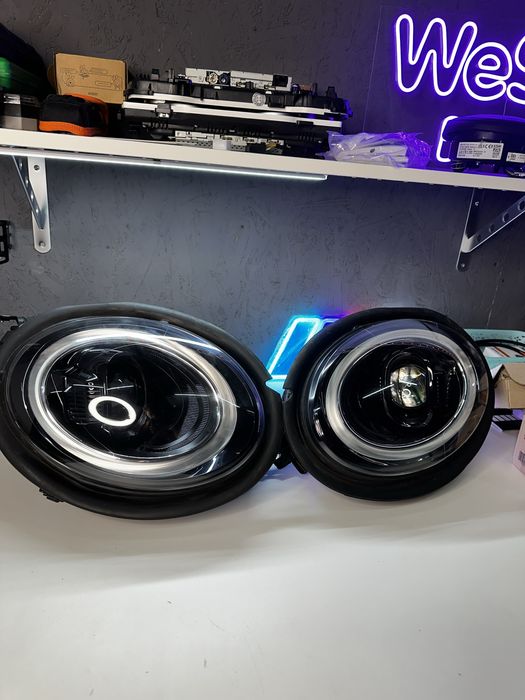 Фары фари Mini Cooper f54 f55 f56 f57 black Full led купер лед чорні ...