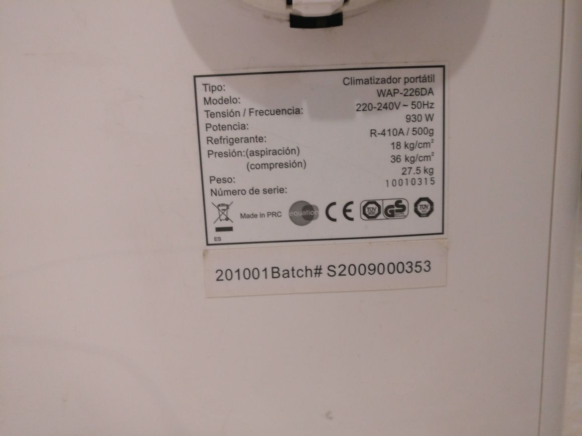 Ar condicionado portátil Equation WAP-226DA Odivelas • OLX.pt