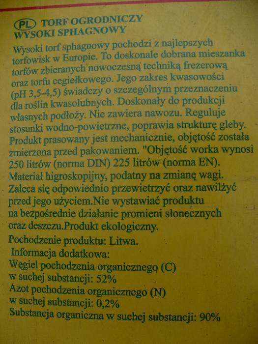 Torf wysoki ziemia ogrodowa ogrodnicza podłoże kwaśny torfowa trawnik ...