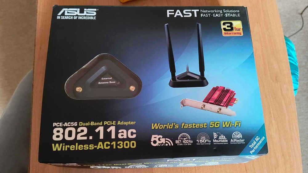 Karta Sieciowa ASUS PCE-AC56 (1300Mb/s a/b/g/n/ac) - komplet, pudełko ...