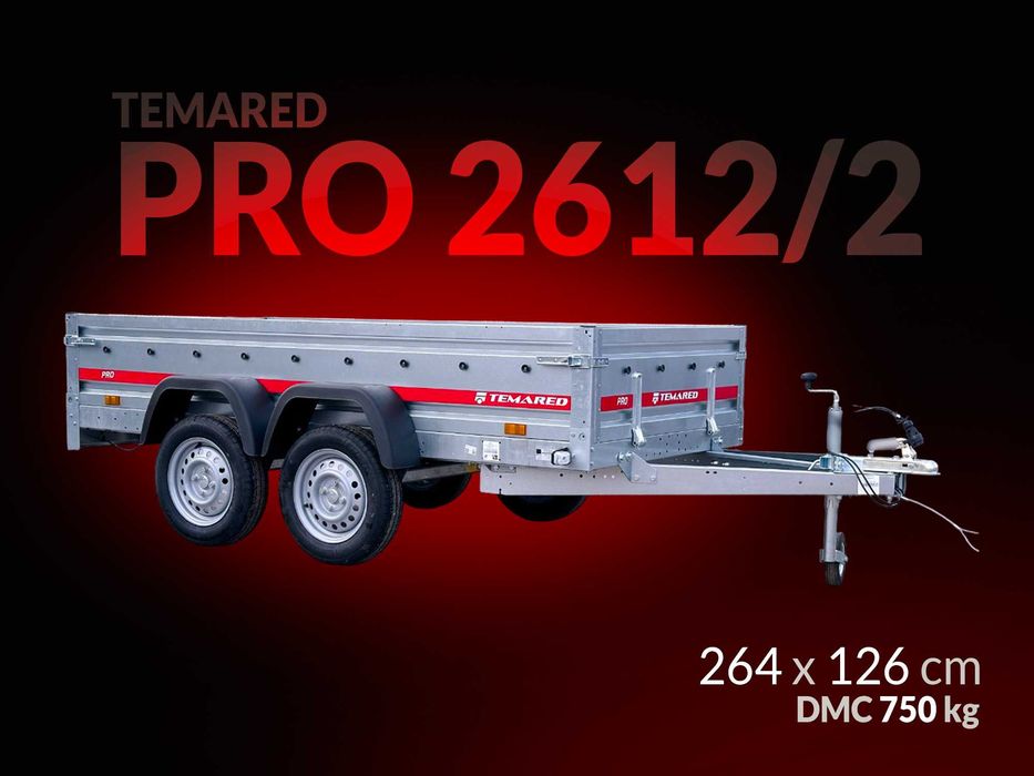 SZYBKA DOSTAWA | NOWA Przyczepka Samochodowa | Temared PRO 2612/2 ...