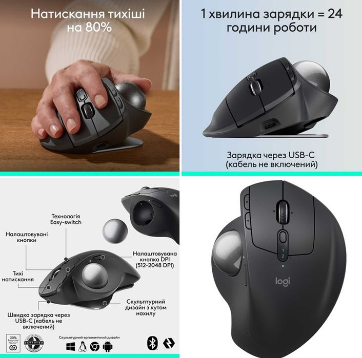 Трекбол ‼️NEW 2025 model Logitech MX Ergo S (Logi) Wireless Trackball ...