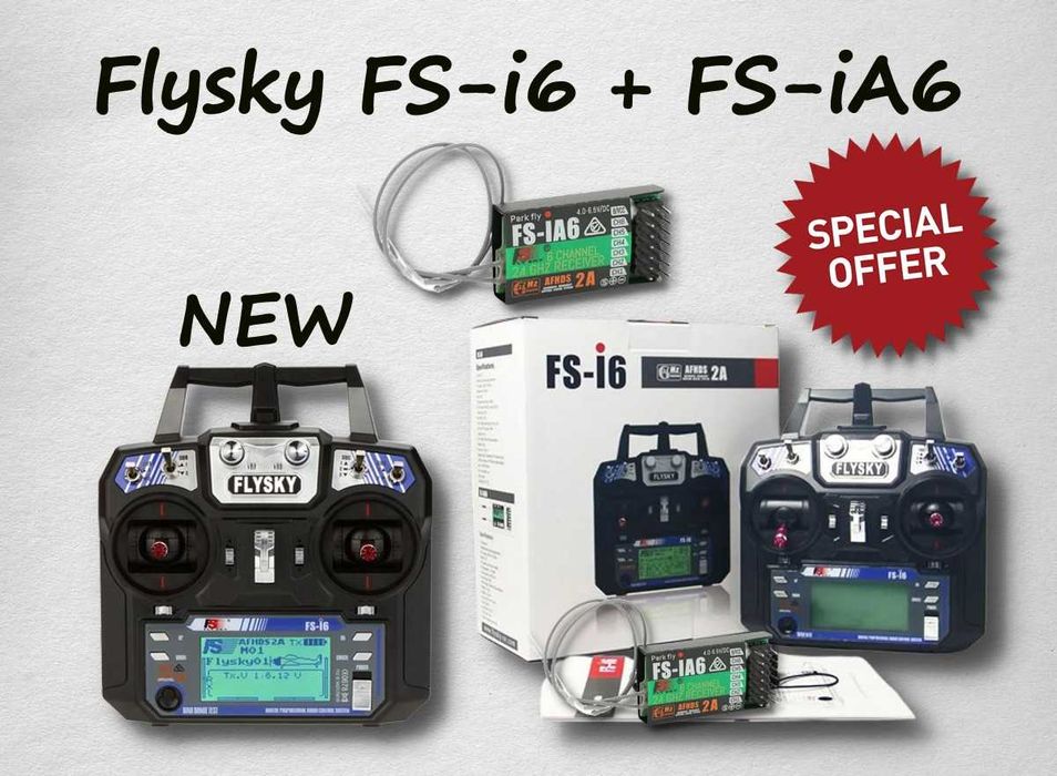 Комплект аппаратуры радиоуправления Flysky FS-i6 + FS-iA6: 1 700 грн ...