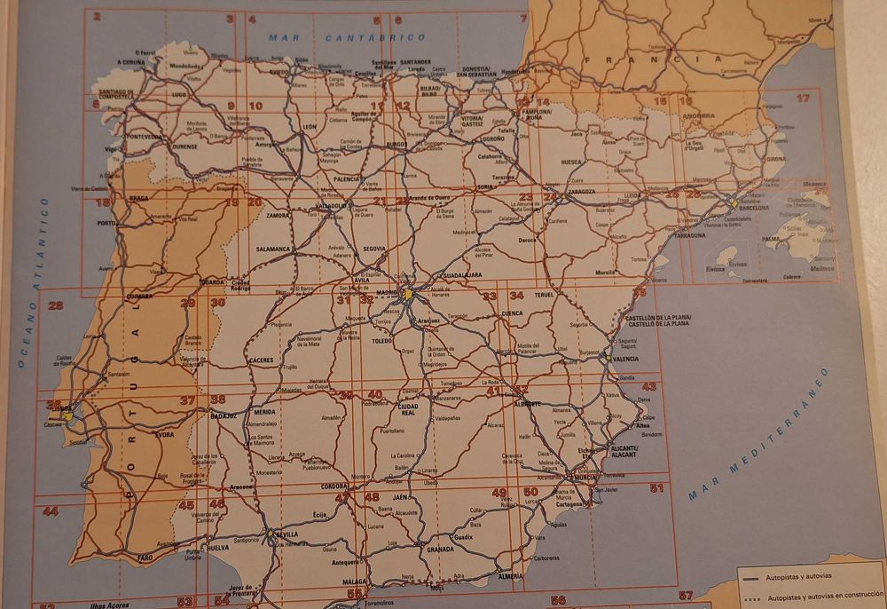 Mapa das estradas da Península Ibérica e ilhas GRANDE Dimensão Lumiar ...