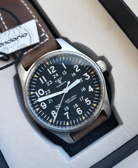 Zegarek męski Tandorio Pilot automatic mechanizm seiko NH35 Nowy ...
