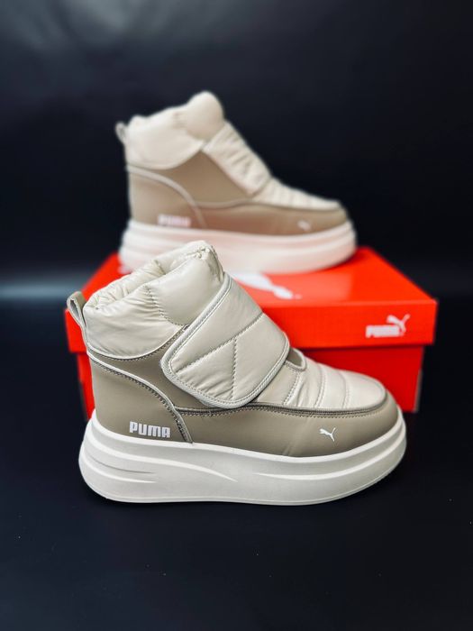 Женские дутики Puma Бежевые зимние сапоги пума жіночі сноубутси пума: 1 ...