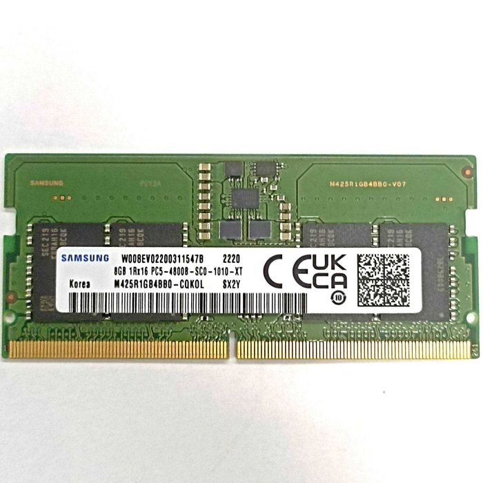 Оперативная память Samsung SODIMM DDR5 8Gb 1Rx16 PC5-4800B-SC0-1010-XT ...