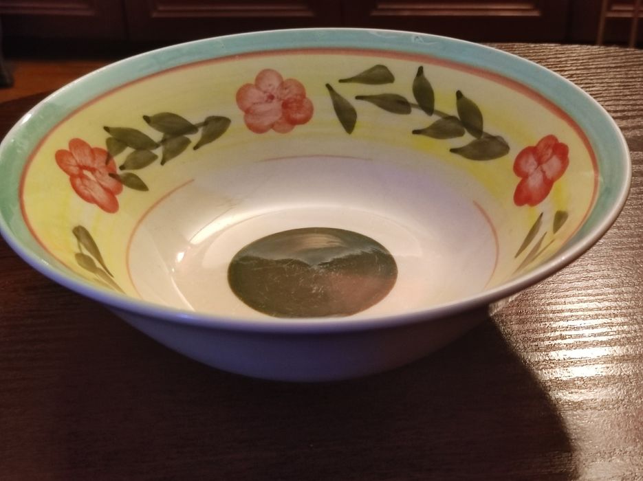 Ręcznie malowana misa miska PRL lata 70 vintage retro Warszawa Bemowo ...