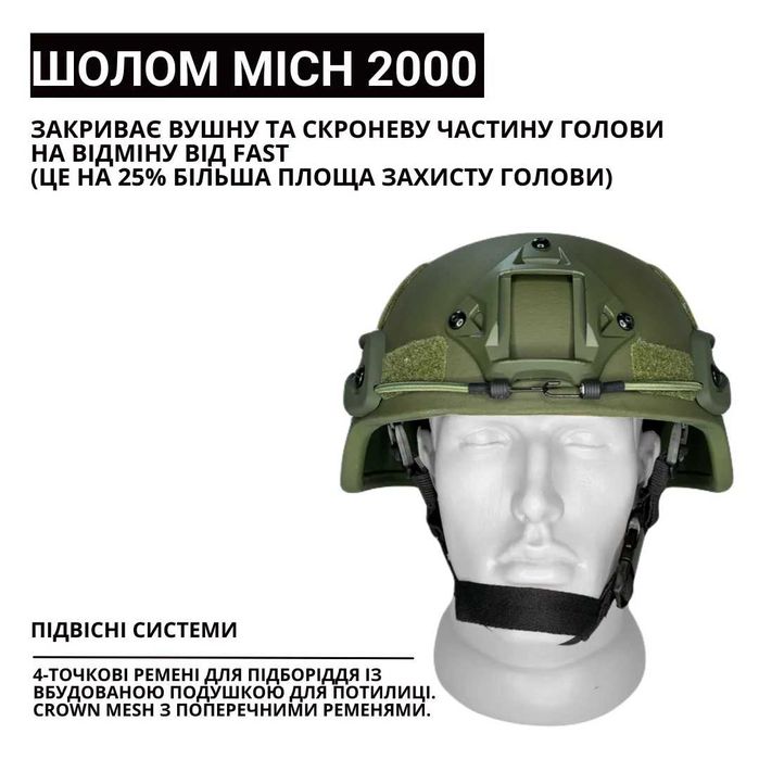 Балістичний Шолом MICH 2000 FULL CUT: 6 773 грн. - Каски та шоломи Київ ...