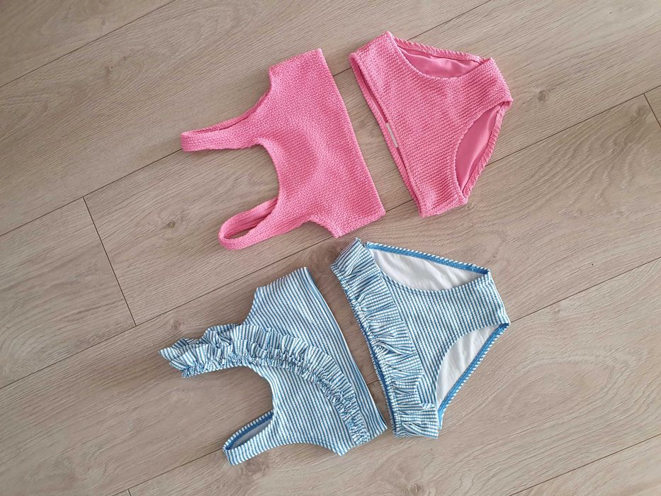 Strój kąpielowy zestaw H&M 98/104 różowy paseczki Kraków Bronowice • OLX.pl