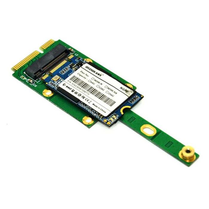 MSATA to M.2 NGFF B Key to mSATA Male Riser Adapter 2230-2280 M2 SSD ...
