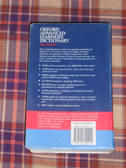 Oxford Advanced Learners Dictionary dicionario Bombarral E Vale Covo ...