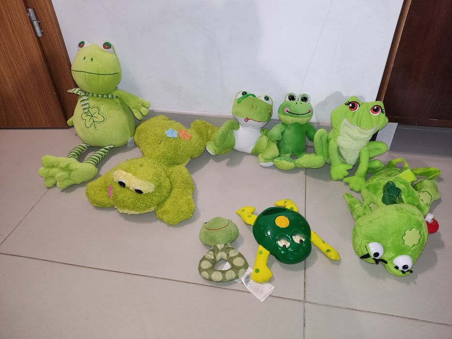 Żaba Ropucha Zielona Maskotka Lalka Plecak Chipa Chups grzechotka ...