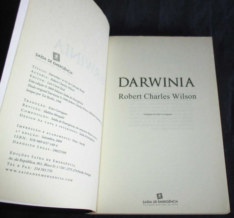 Livro Darwinia Robert Charles Wilson Parque das Nações • OLX Portugal