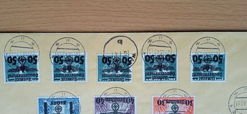 Kompletna serja znaczków Fi 14-39 Generalnej Guberni plus odmiany ...