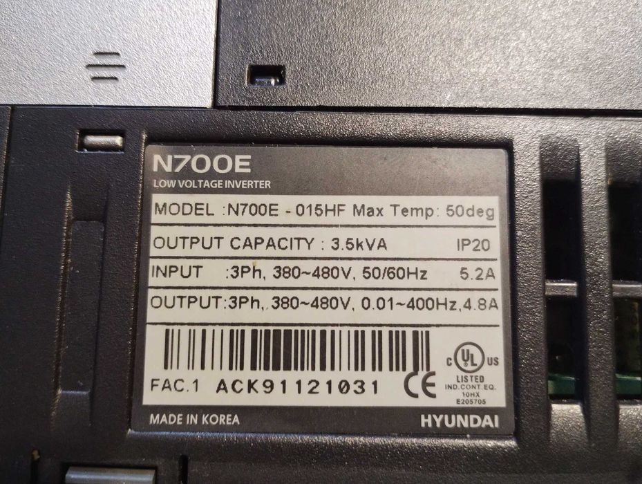 Falownik inwerter częstotliwości Hyundai N70E-015HF 1,5kW wektor/skala ...