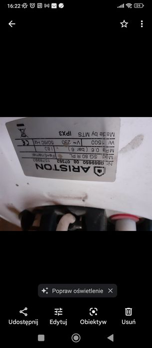 Bojler elektryczny Ariston 80l Wyręby • OLX.pl