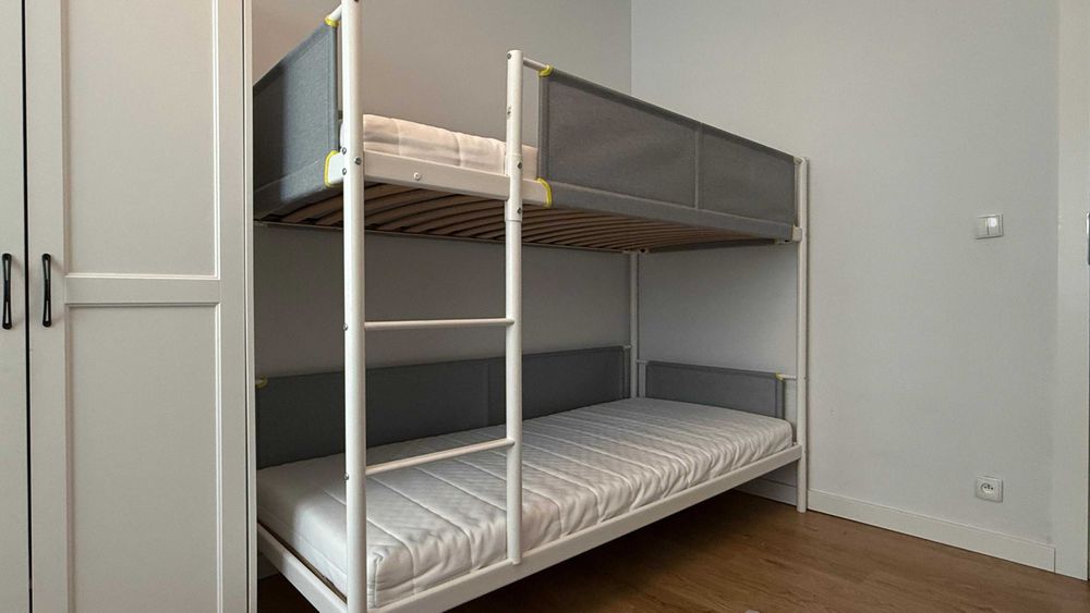 Łóżko piętrowe IKEA VITVAL + 2 materace ÅFJÄLL – 90x200, super stan! Katowice Giszowiec • OLX.pl
