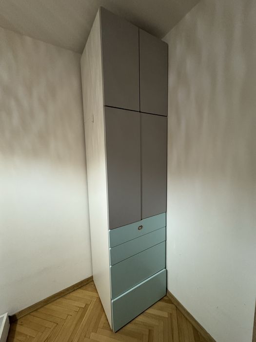 Szafa Ikea Smastad/Plasta - biała/szara/jasnoniebieska z szufladami Łódź Górna • OLX.pl