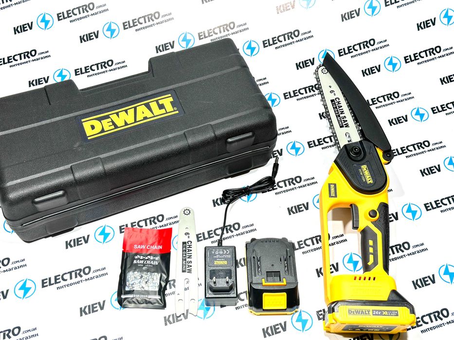 Аккумуляторная пила DEWALT DCM 155N (24V, 5Аh,15 см) 2 шины 2 цепи: 2 ...