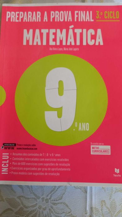 Preparar a Prova Final de Matemática_9ºAno. São Martinho • OLX.pt