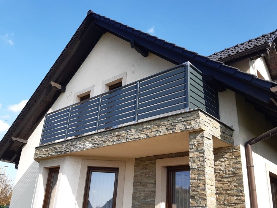 Balustrada balkonowa barierka nowoczesna montaż balkon poręcz taras ...