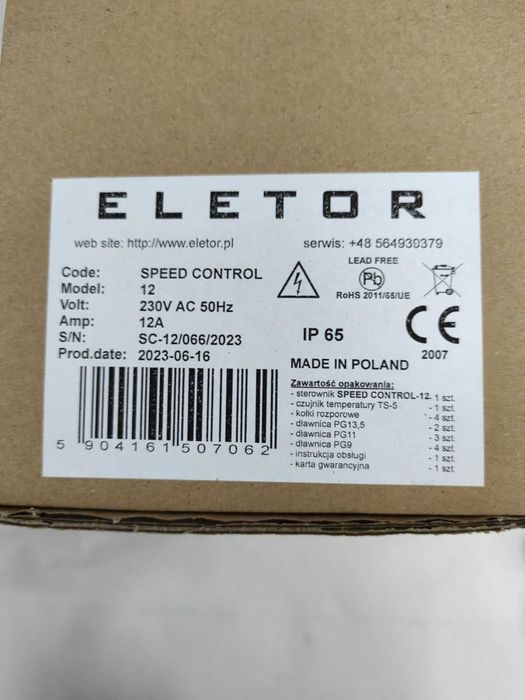 Sterownik eletor SC-S 12A Speed Control SERVOMOTOR , do chlewni NOWY ...