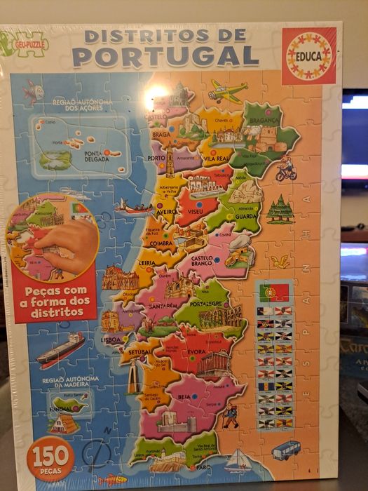 Geo-puzzle dos distritos de portugal Algés, Linda-A-Velha E Cruz ...