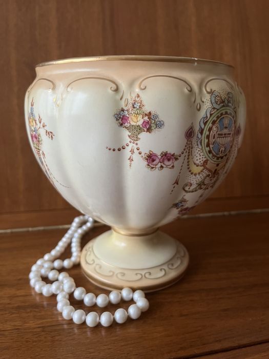 *1900r Antyk Art Nouveau DEVON Bomboniera Puchar Angielska Ceramika ...