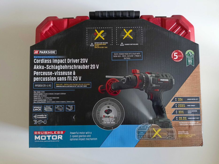 NOWA wiertarka wkrętarka udarowa PARKSIDE PERFORMANCE PPSBSA 20-Li A1 Warszawa Białołęka • OLX.pl