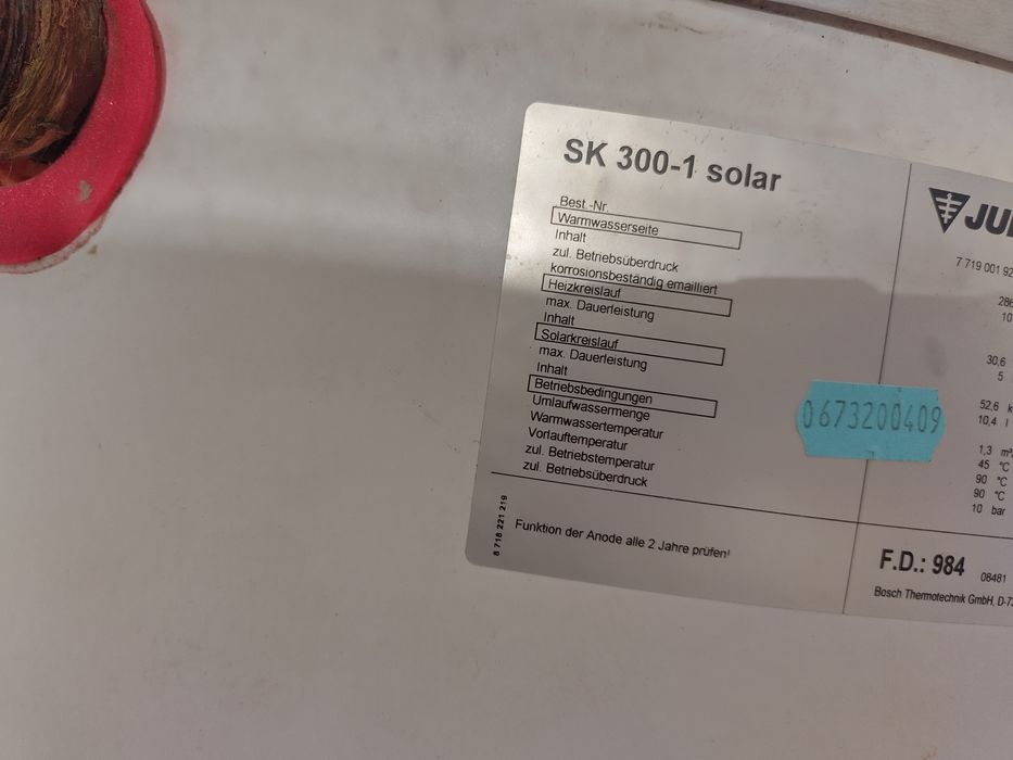 Deposito solar 300l junkers SK300 Santo António dos Olivais • OLX Portugal