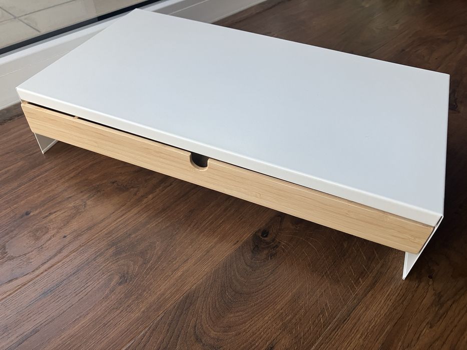Ikea Elloven Podstawka pod monitor z szufladą, biały Poznań Jeżyce • OLX.pl