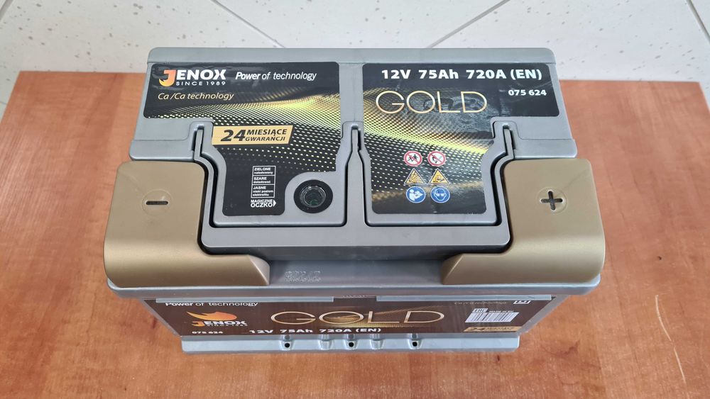 Akumulator rozruchowy 12V 75Ah (74Ah 77Ah) 720A Jenox Gold niski 175mm Lublin • OLX.pl