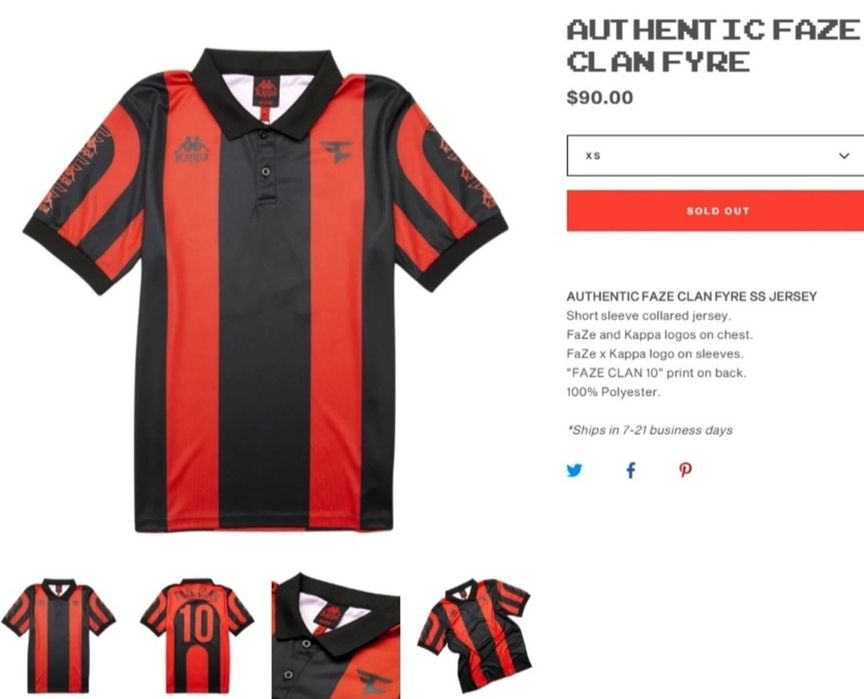 FAZE CLAN Kappa Геймерская игровая футболка киберспорт Call of Duty: 1 ...