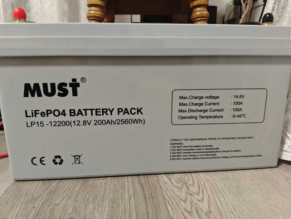 Аккумуляторная батарея MUST LiFePO4 LP1500-12100 12 ,24,48V100-200Ah ...