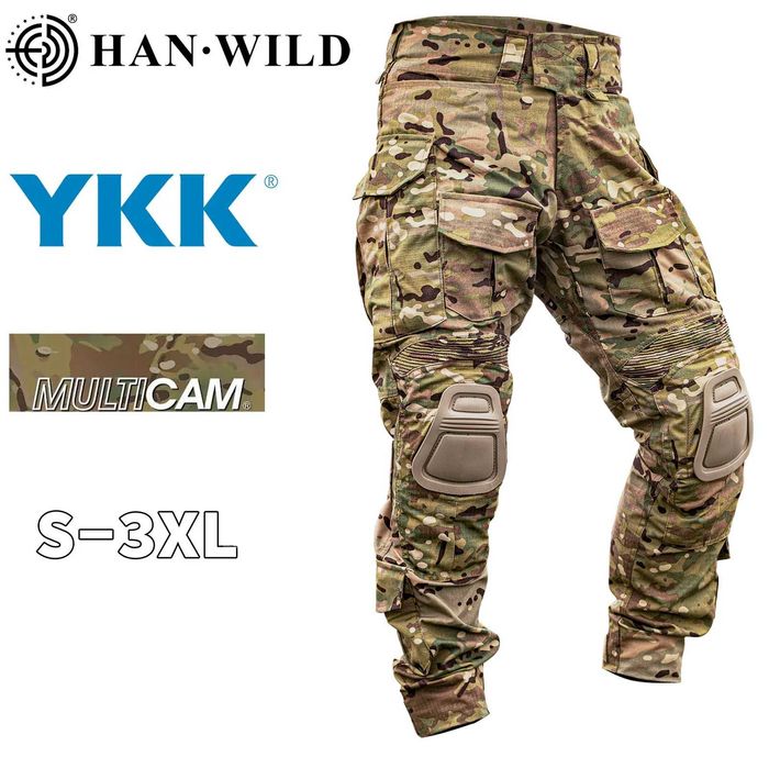 Військові тактичні штани Han Wild G3+ гармошка з захистом Multicam: 2 ...