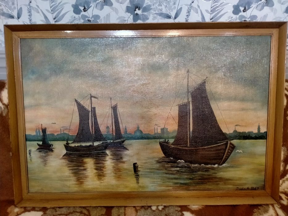 Obraz olejny statki Pruchnik • OLX.pl