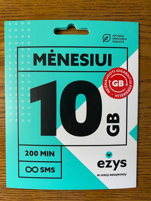 Karta SIM prepaid litewska PILDYK 0,99 euro BEZ REJESTRACJI oraz EZYS ...