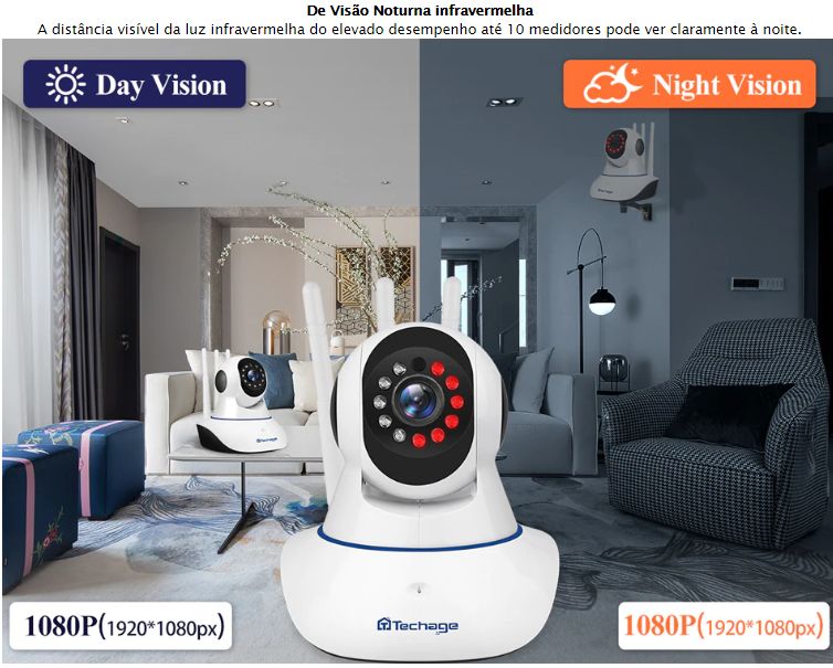 Câmera Vídeo Vigilância WIFI 1080P • Rotativa Interior • Auto Tracking ...
