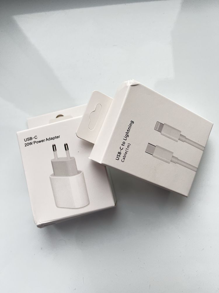 20W Зарядка айфон/ андроид блок зарядки та шнур type-C-лайтинг: 250 грн ...