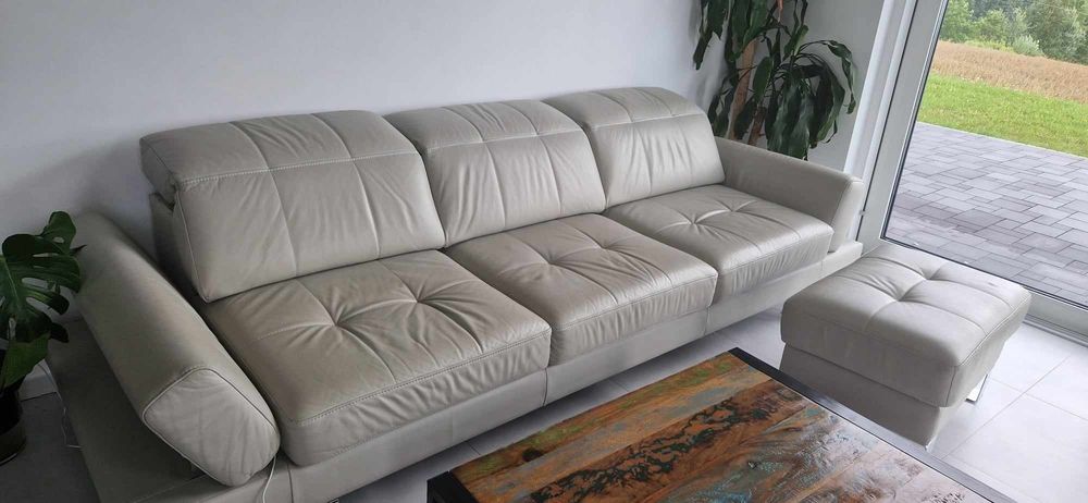 Sofa VIERI DIVANI skórzana z pufą Niedźwiedza • OLX.pl