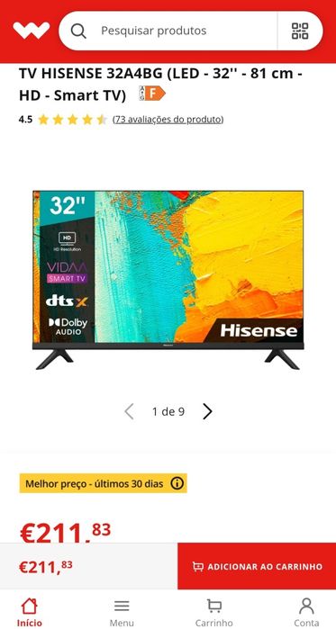 Smart Tv hisense 32 polegadas com garantia mediamarkt Vila do Conde • OLX.pt