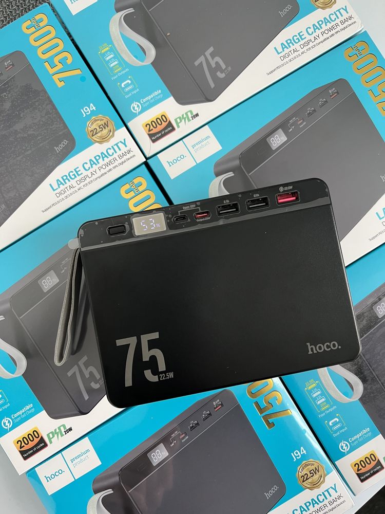 Power bank Hoco 75 000 mah/Портативний акумулятор J94 Overlord 22.5w: 2 ...