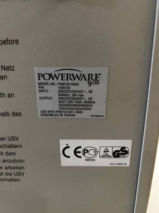 Джерело безперебіного живлення (ДБЖ) POWERWARE 9120 (6000вт): 12 000 грн. - Безперебійники ...
