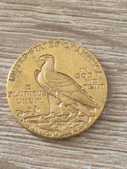 5 dolarów indianin historyczna złota moneta oryginał usa 1909 Kraków Stare Miasto • OLX.pl