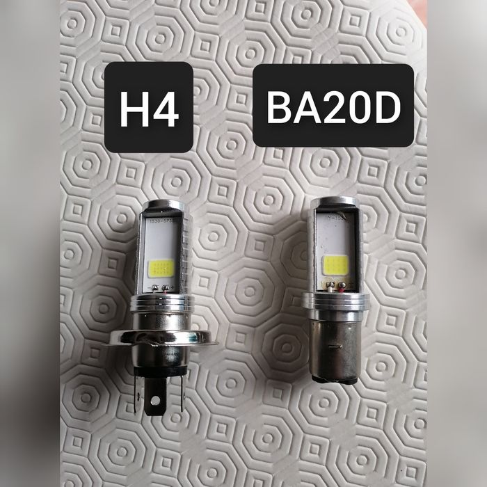 Lâmpada mota led H4 H6 H7 BA20D P15D Hi/Lo 6000K - 6500K Quinta do ...