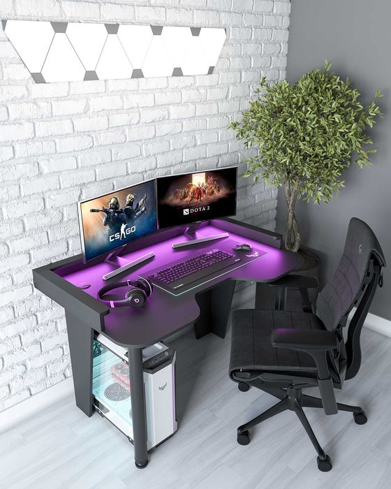 Стол Геймерский с Подсветкой RGB. Геймерський стіл. Стіл для блогера: 2 ...