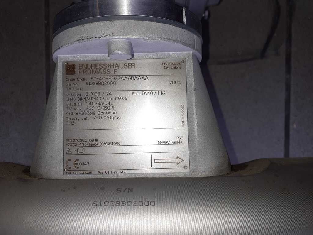 Przepływomierz Endress+Hauser masowy PROMASS 80F40 Wrocław Psie Pole ... Przepływomierz Endress+Hauser masowy PROMASS 80F40 Wrocław Psie Pole ...